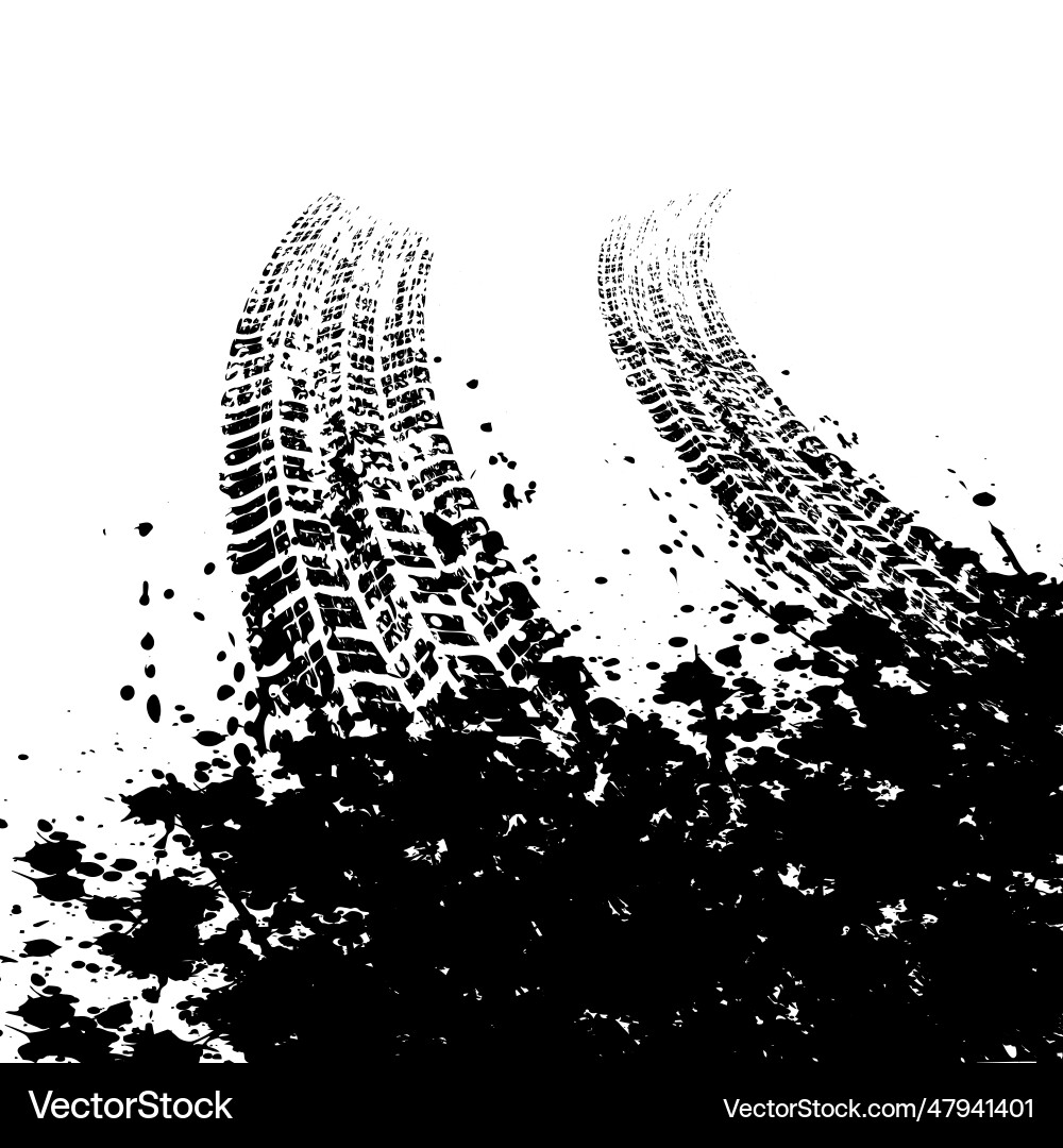 Black Grunge Tire Tracks Royalty Free Vector Image