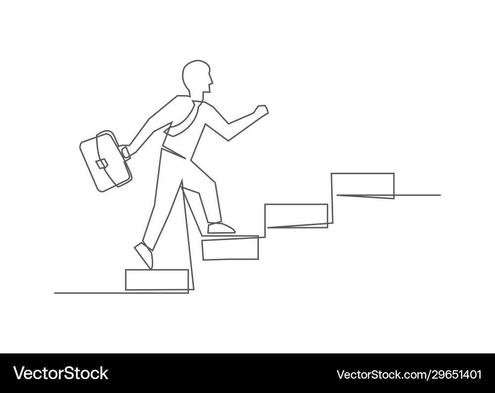 Career one line drawing on white background Vector Image