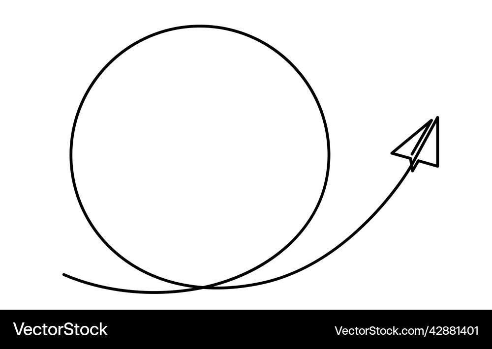 Continuous line drawing of airplane paper flying Vector Image