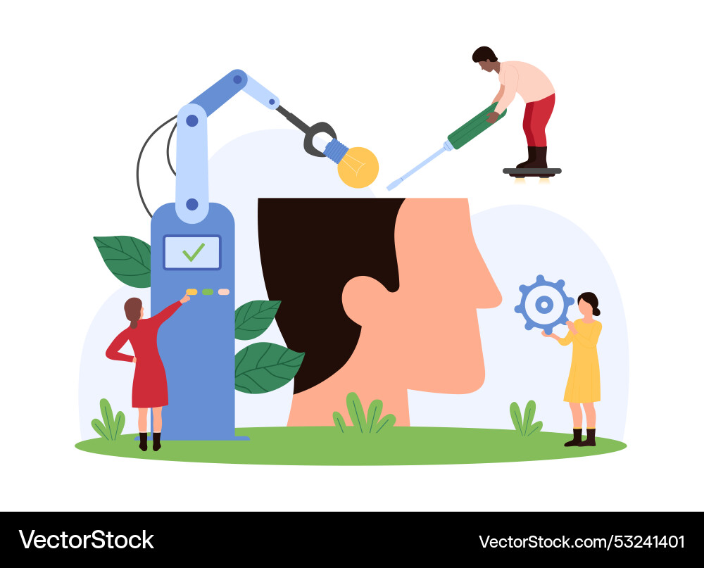 Creative idea development open mind Royalty Free Vector