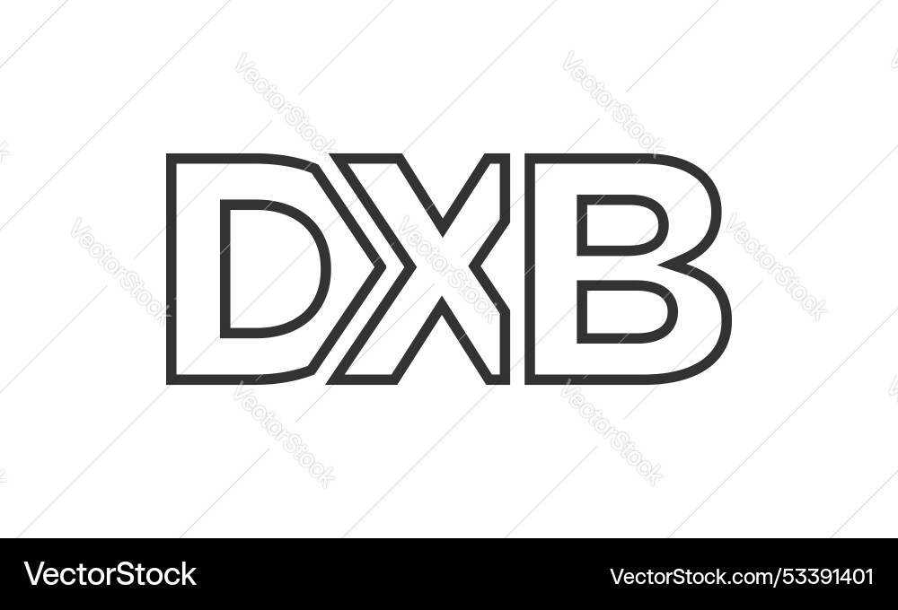 Dxb logo design template with strong and modern Vector Image