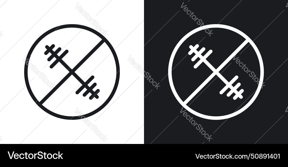 Forbidden barbell sign avoid gym exercise symbol Vector Image