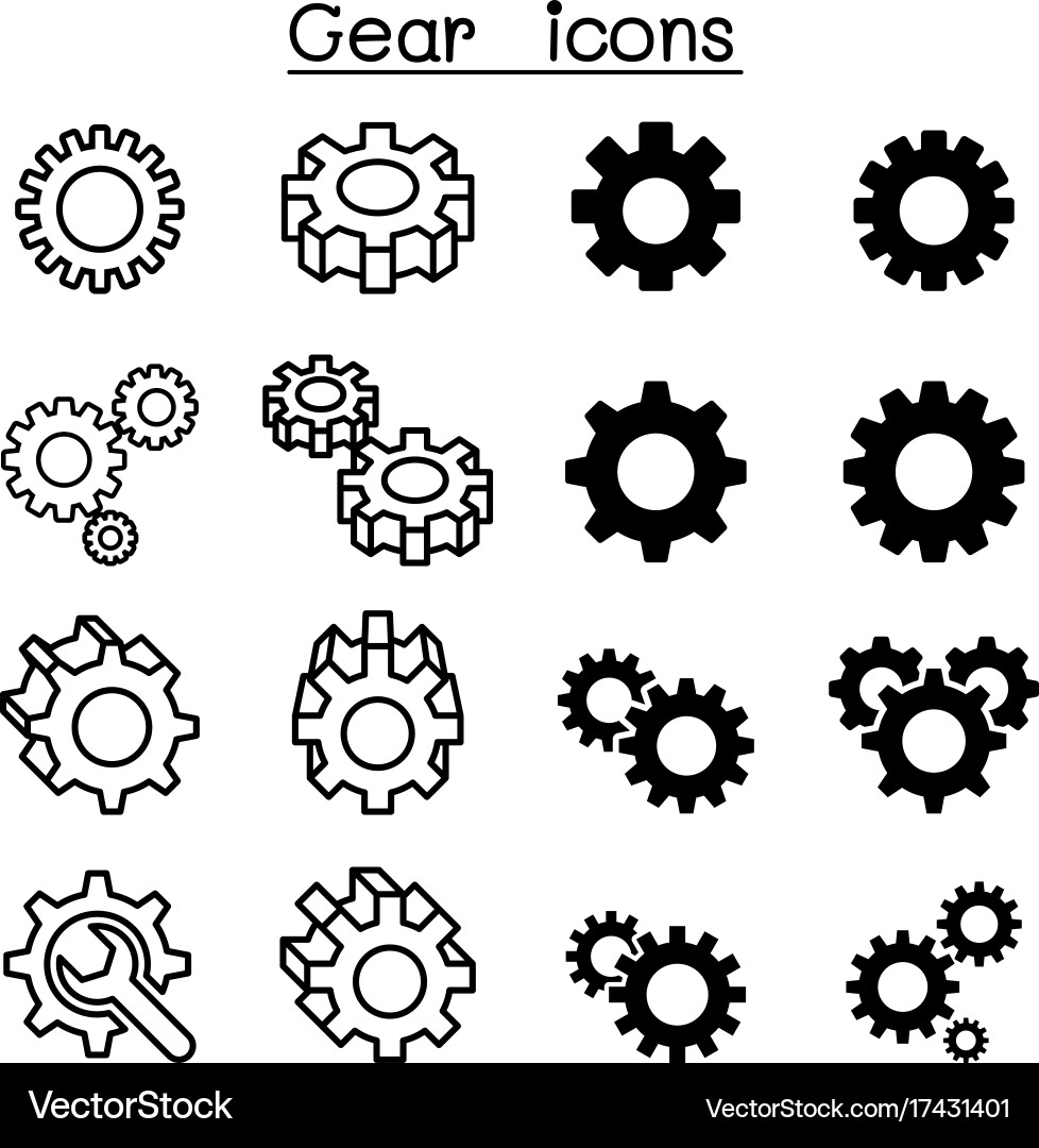 Gear icons Royalty Free Vector Image - VectorStock