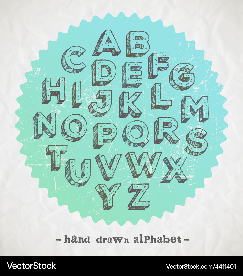Handwritten Lettering Set Royalty Free Vector Image