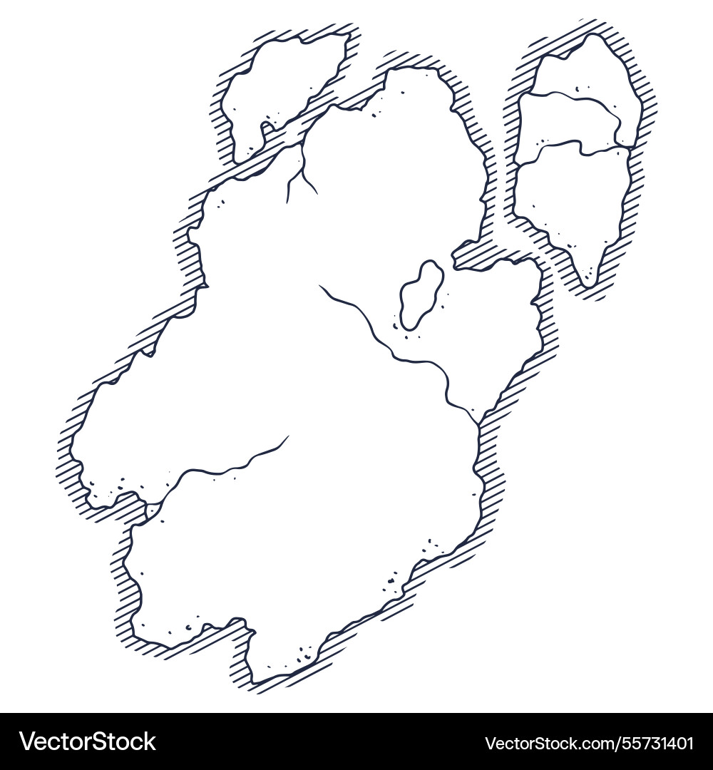 Map of a fictional island group Royalty Free Vector Image
