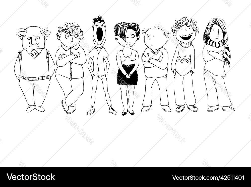 Members of a team coloring page Royalty Free Vector Image