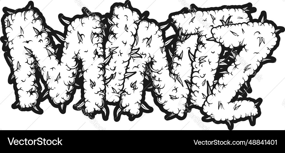 Mintz Cannabis Lettering Royalty Free Vector Image