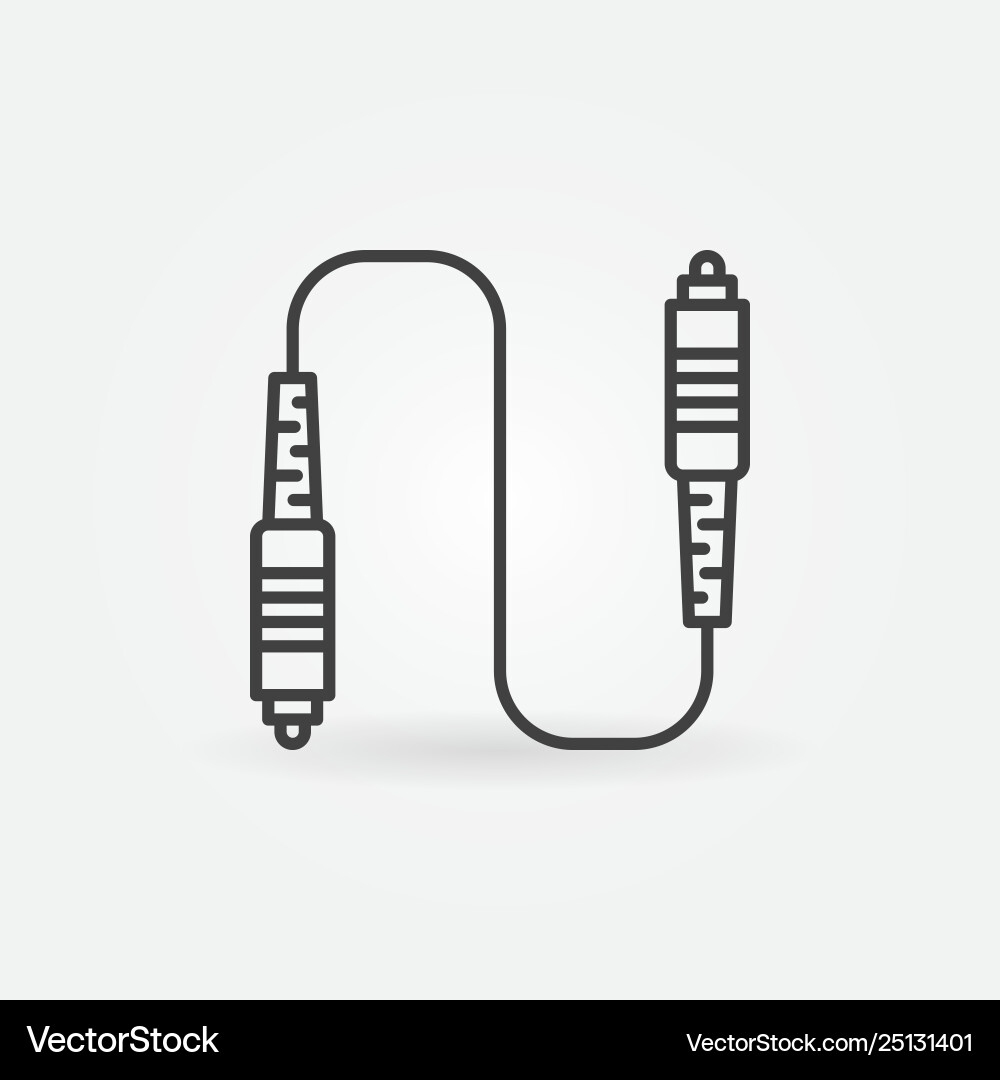 Optical fiber connectors icon in outline Vector Image