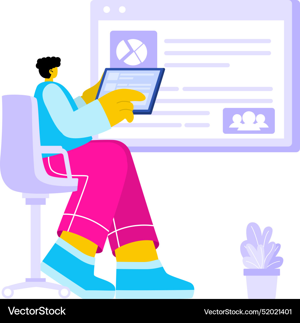 Personal portfolio with profile data resume Vector Image