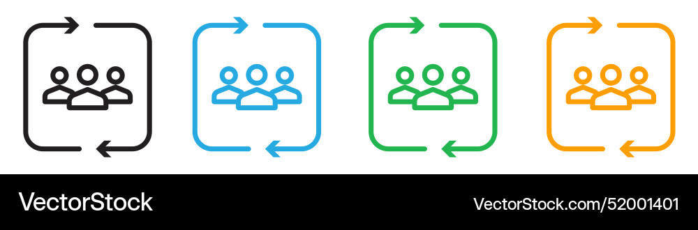 Personnel change icon line art Royalty Free Vector Image