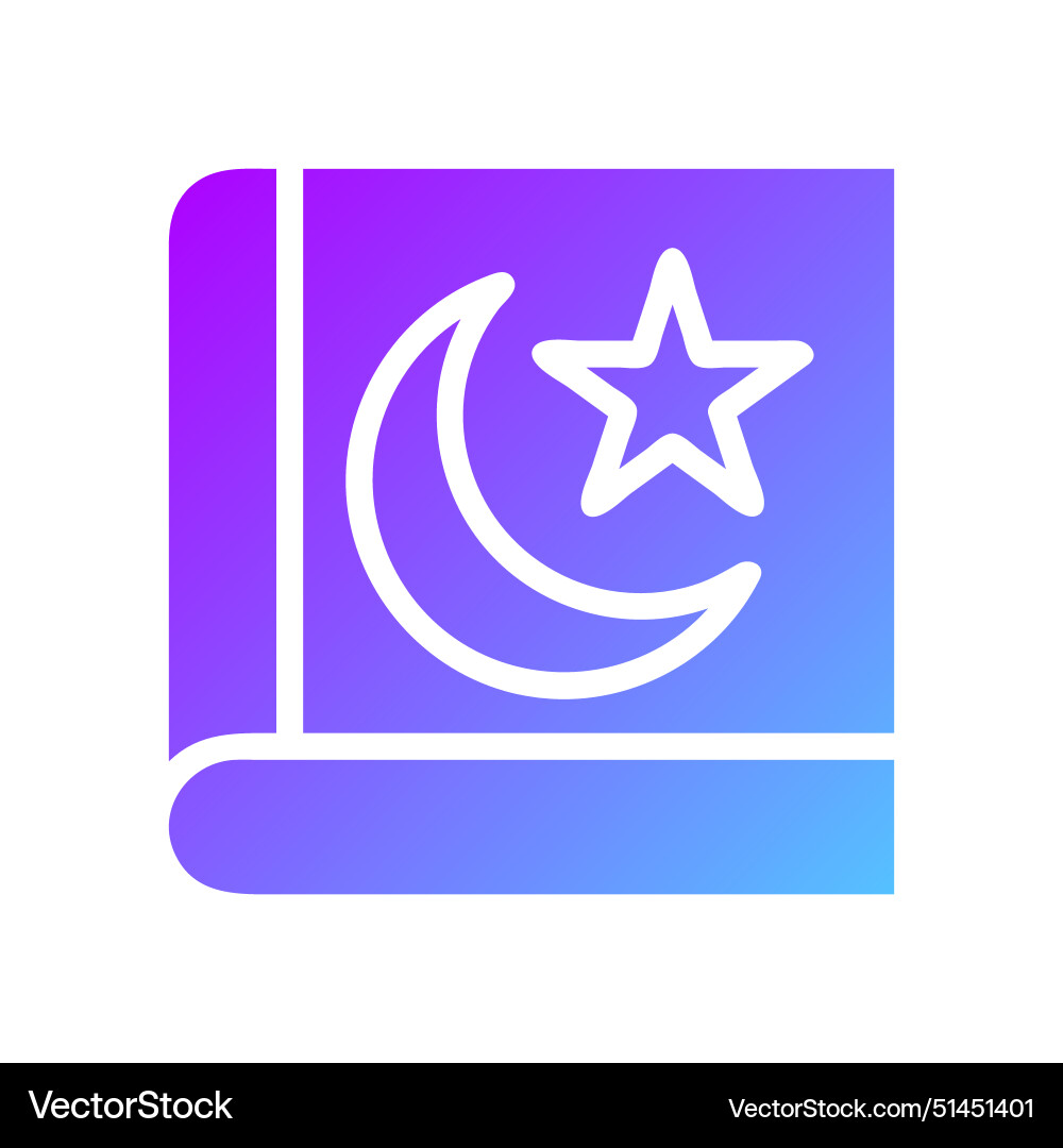 Quran element solid blue purple ramadan Royalty Free Vector