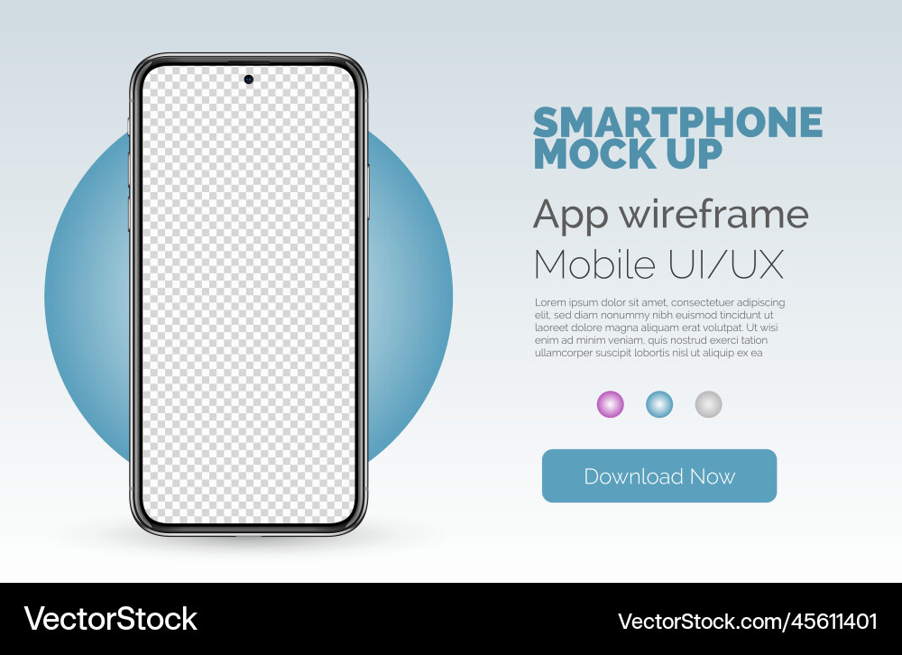 Realistic smart phone mockup smartphone Royalty Free Vector