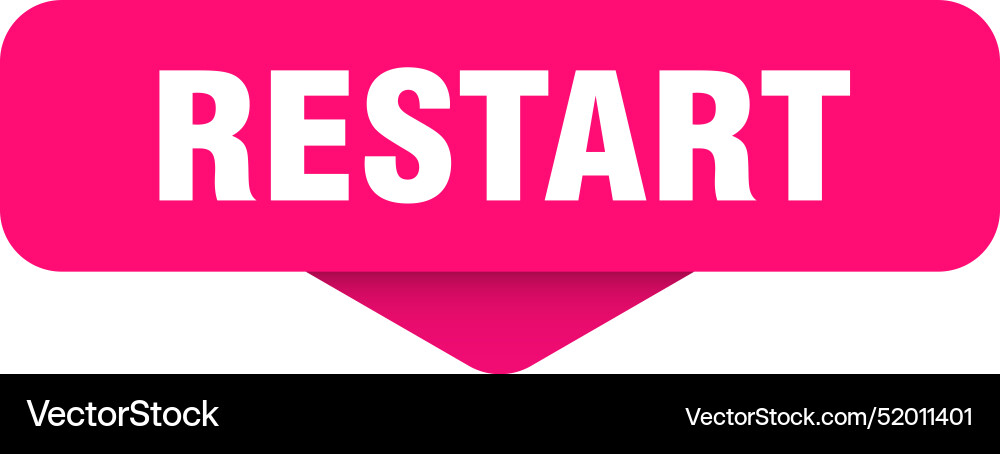 Restart sticker sign on transparent Royalty Free Vector