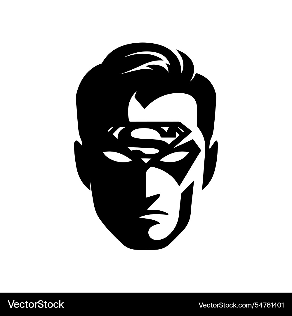 Superman mask silhouette for creative Royalty Free Vector