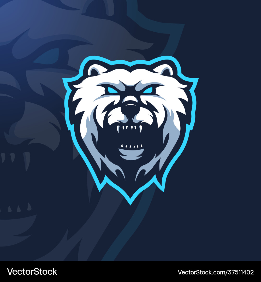 Aggressive Bear Logo Royalty Free Vector Image