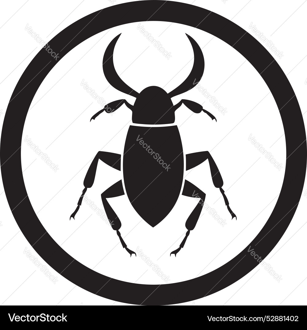 Artistic excellence black ant symbol Royalty Free Vector