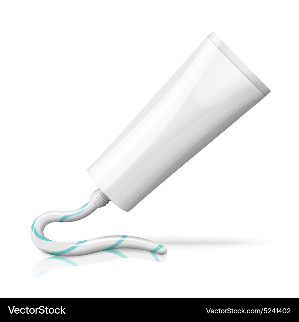 Blank weiß realistische Röhre mit ausgepresstem Vektorbild