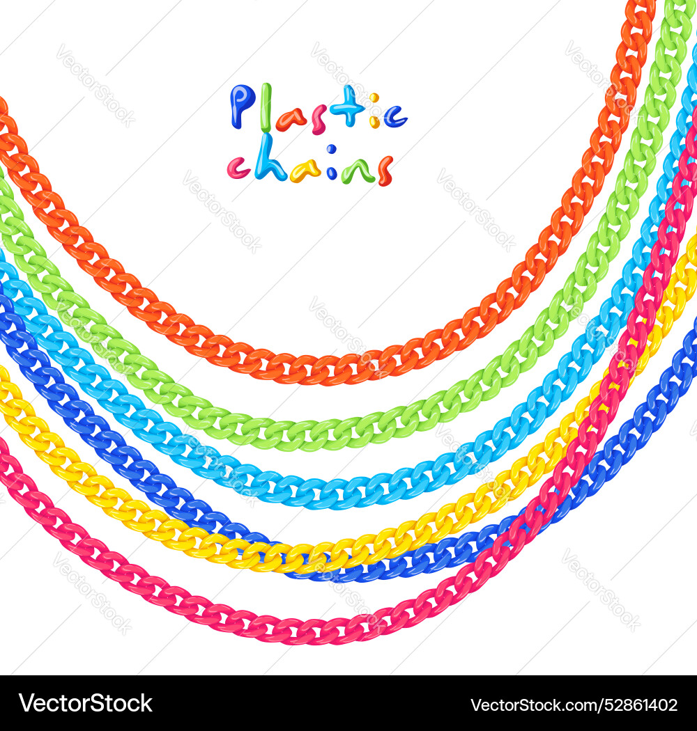 Chunky plastic chains set isolated on white Vector Image