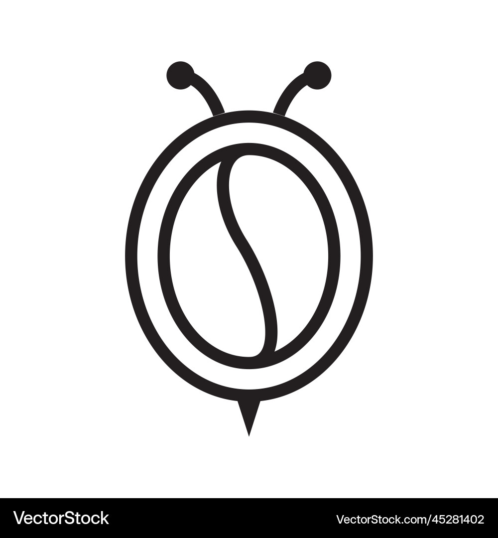 Coffee bean insect icon logo Royalty Free Vector Image