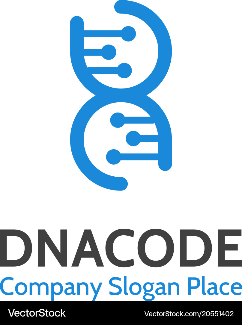 Dna logo concept deoxyribonucleic acid Royalty Free Vector