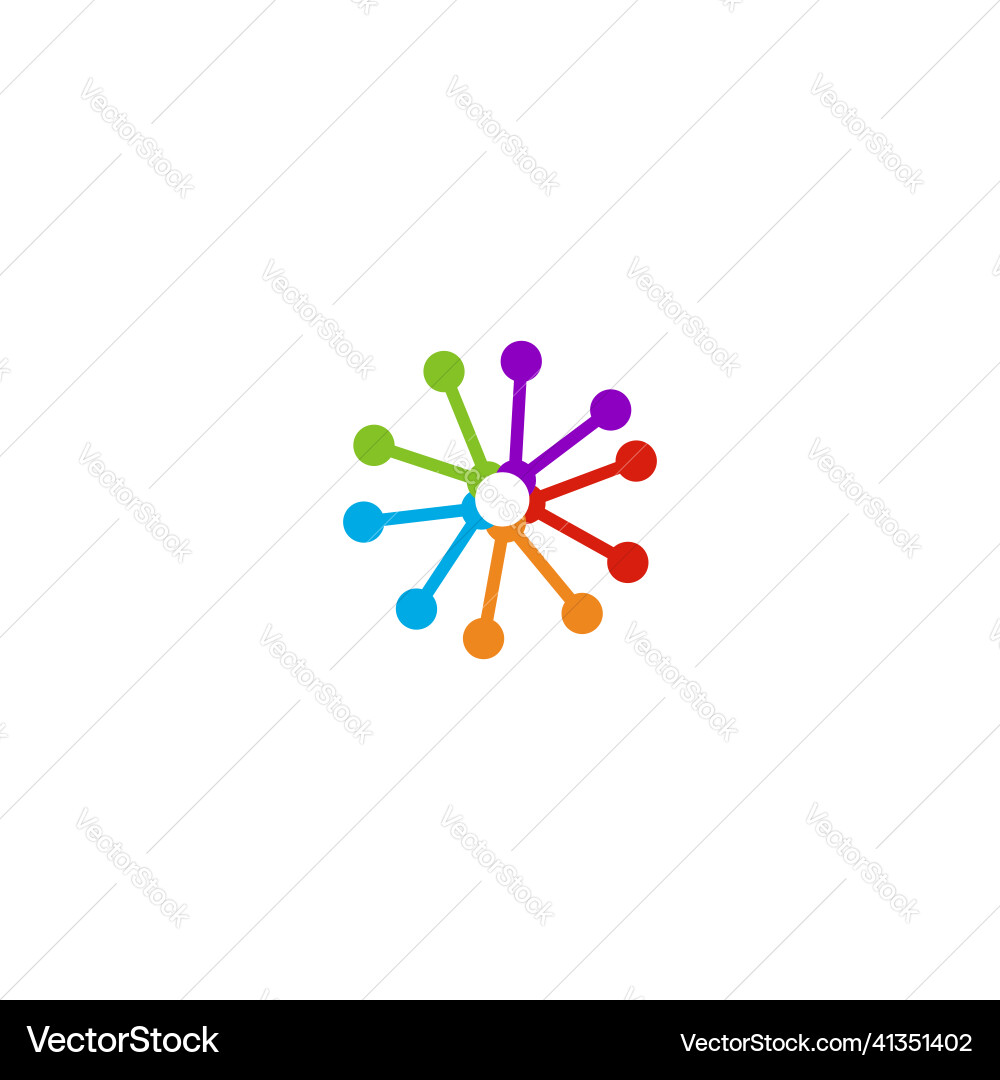 Dot circle connection colorful logo Royalty Free Vector
