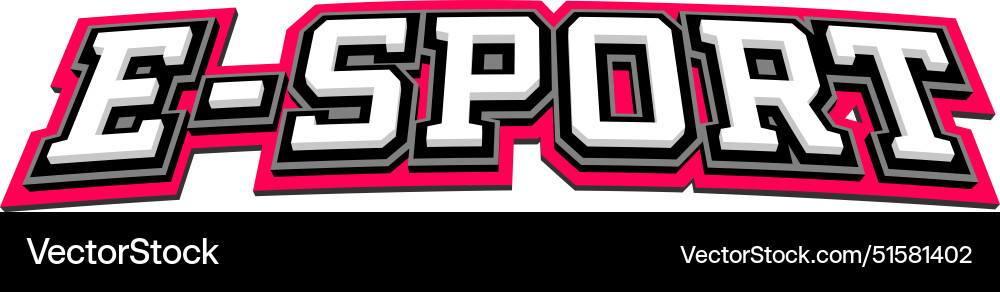 E-sport logo 3d effect Royalty Free Vector Image