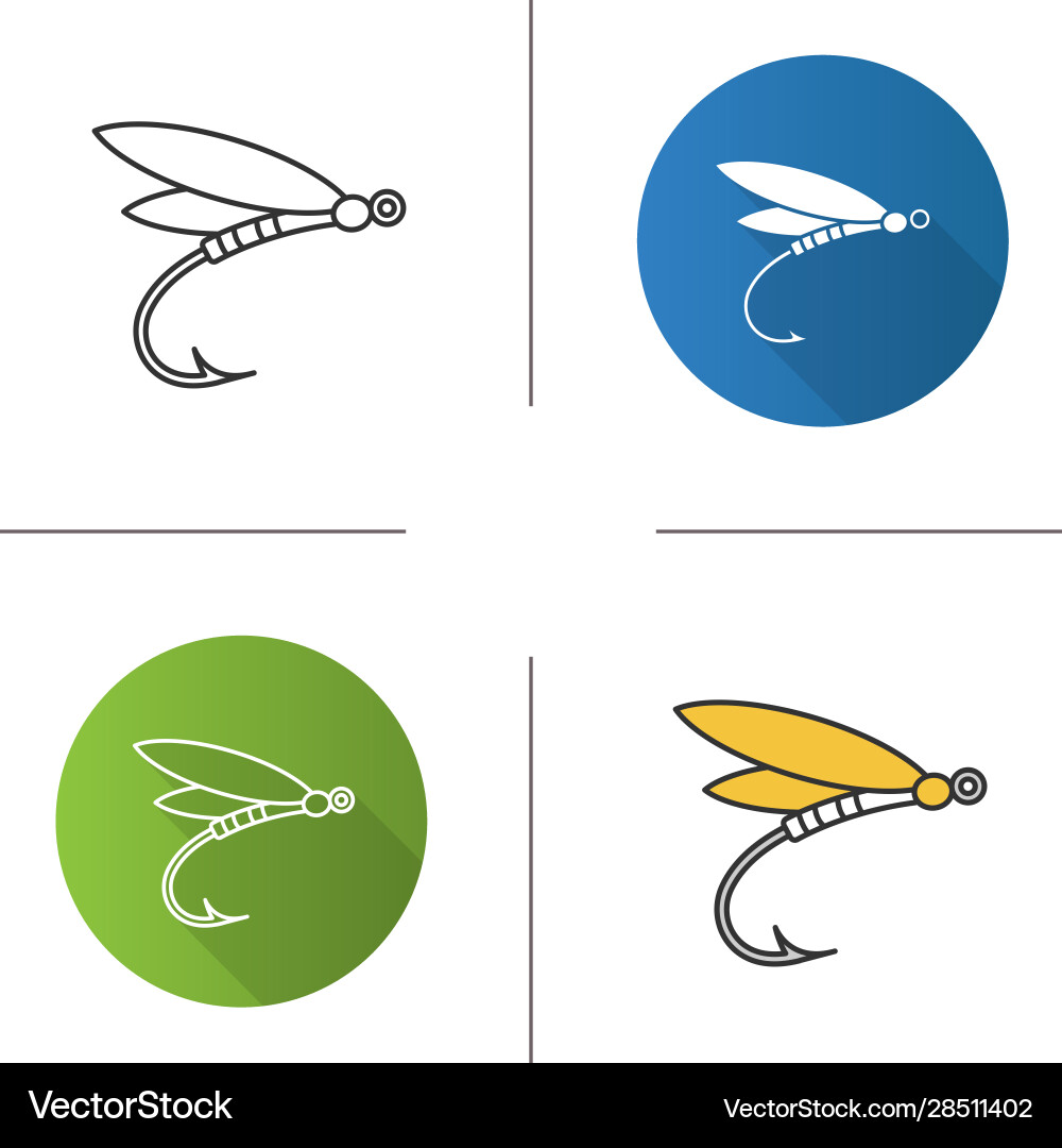 Fly fishing icon Royalty Free Vector Image - VectorStock