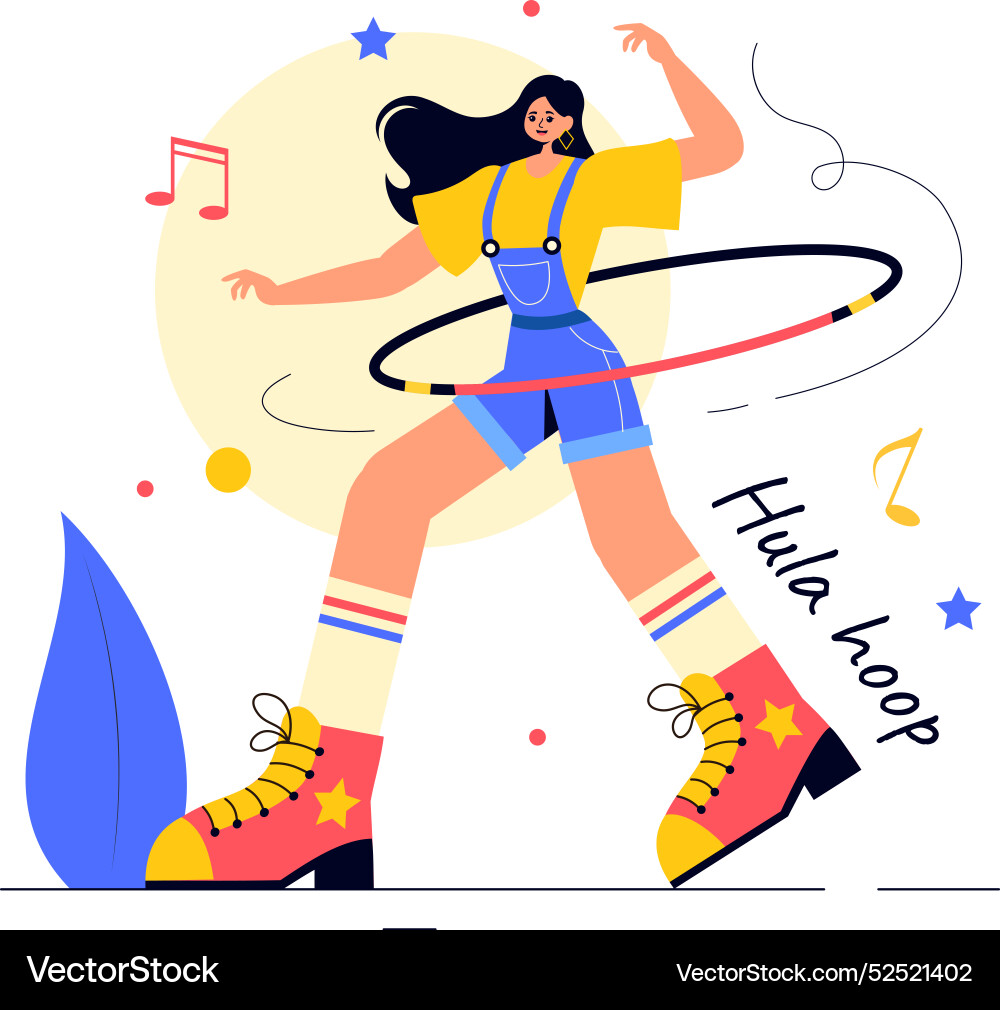 Hula hoop with people exercising and playing – Royalty-Free Vector ...