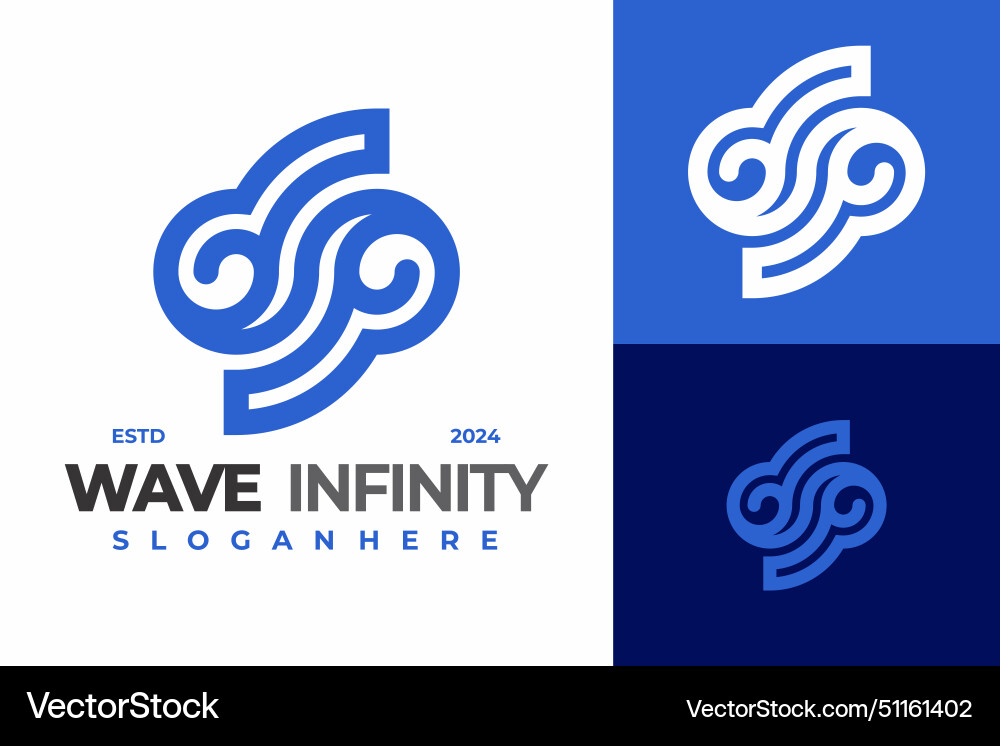 Letter s wave infinity logo design symbol icon Vector Image
