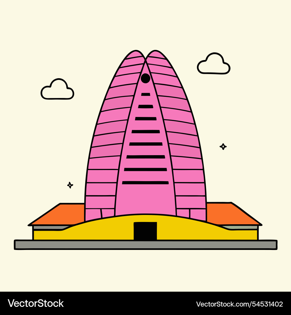 Modern architectural building printable design Vector Image