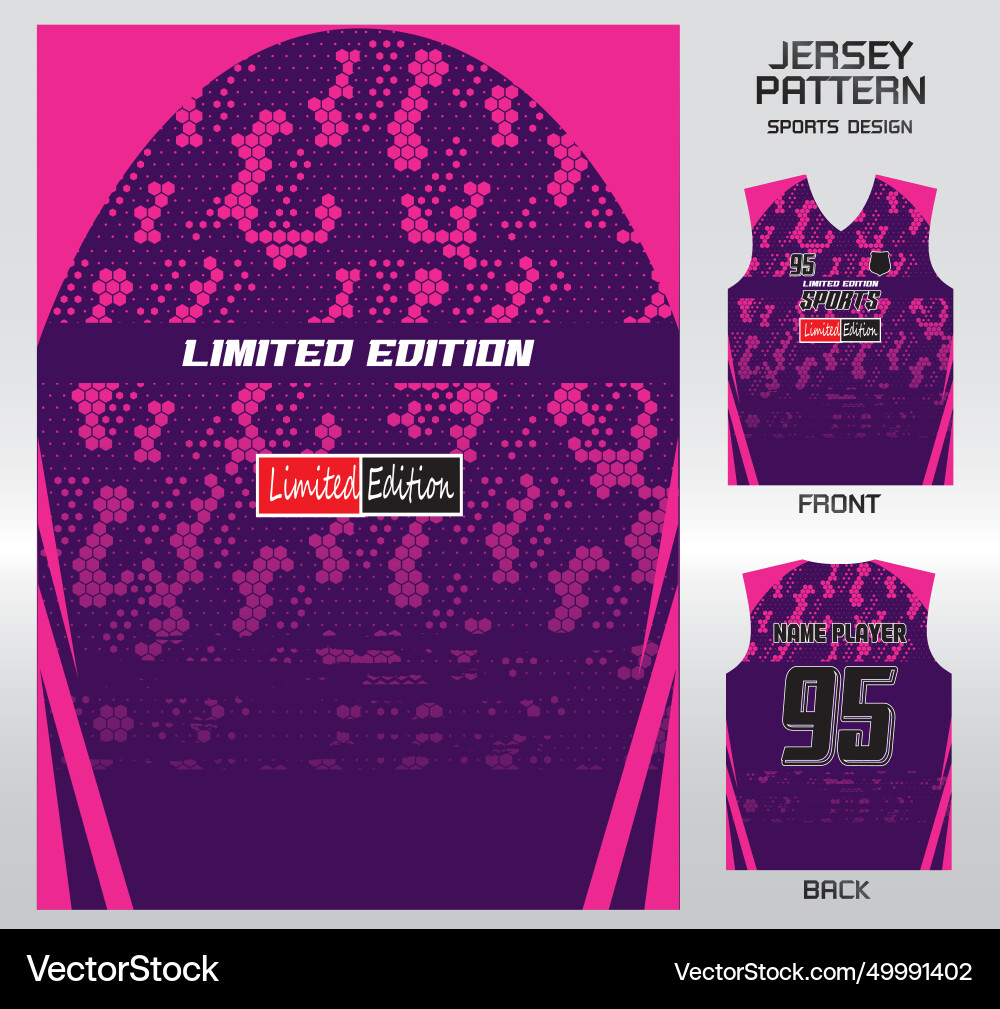 Pattern sports shirt background imagepurple pink Vector Image