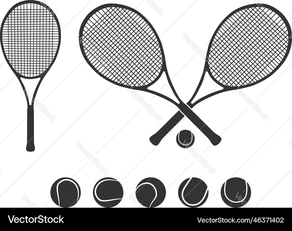 Tennis racket silhouette bat svg Royalty Free Vector Image