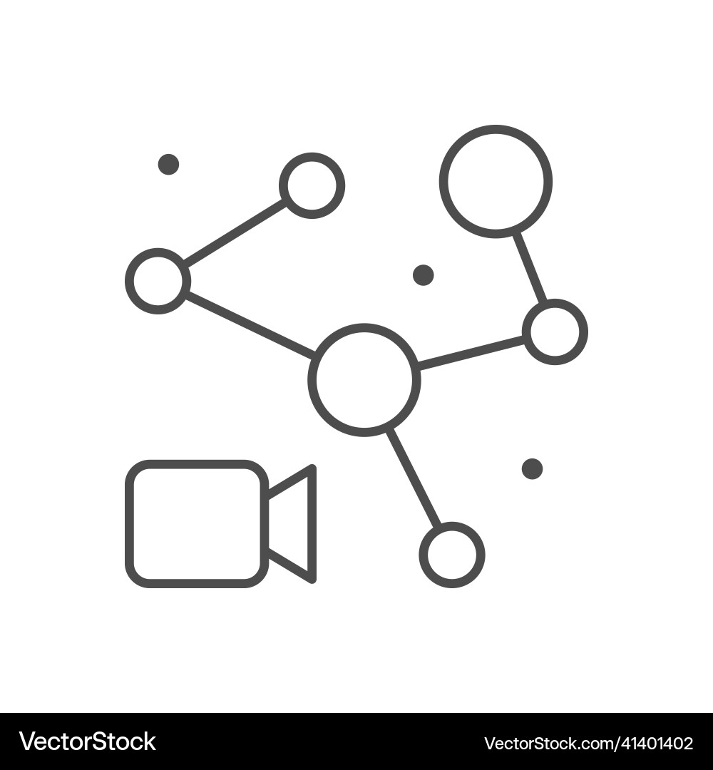 Video conference line outline icon Royalty Free Vector Image