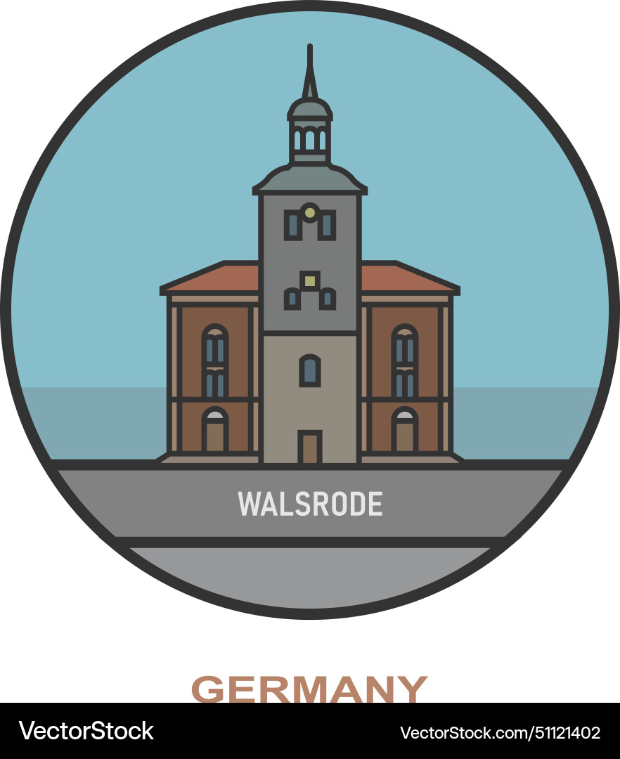 Walsrode cities and towns in germany Royalty Free Vector