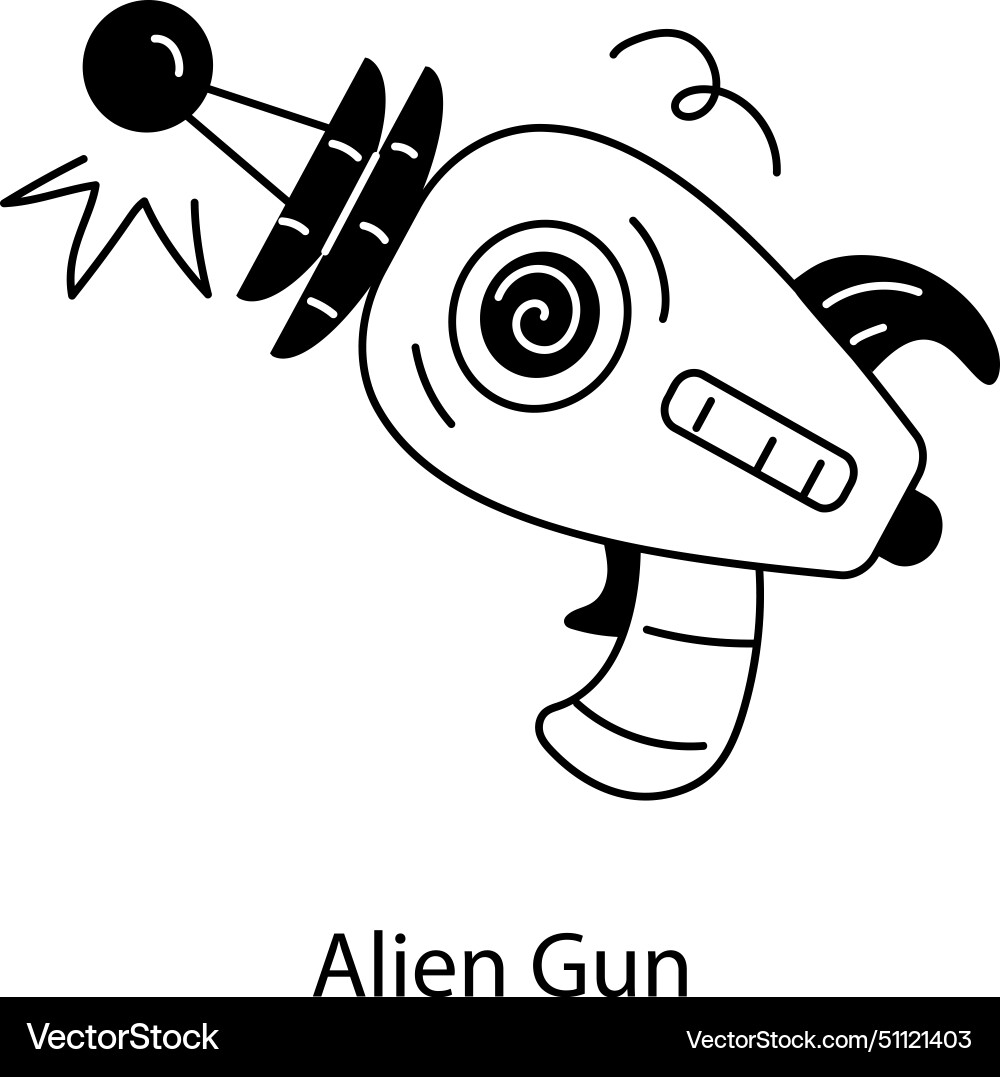 Alien gun Royalty Free Vector Image - VectorStock