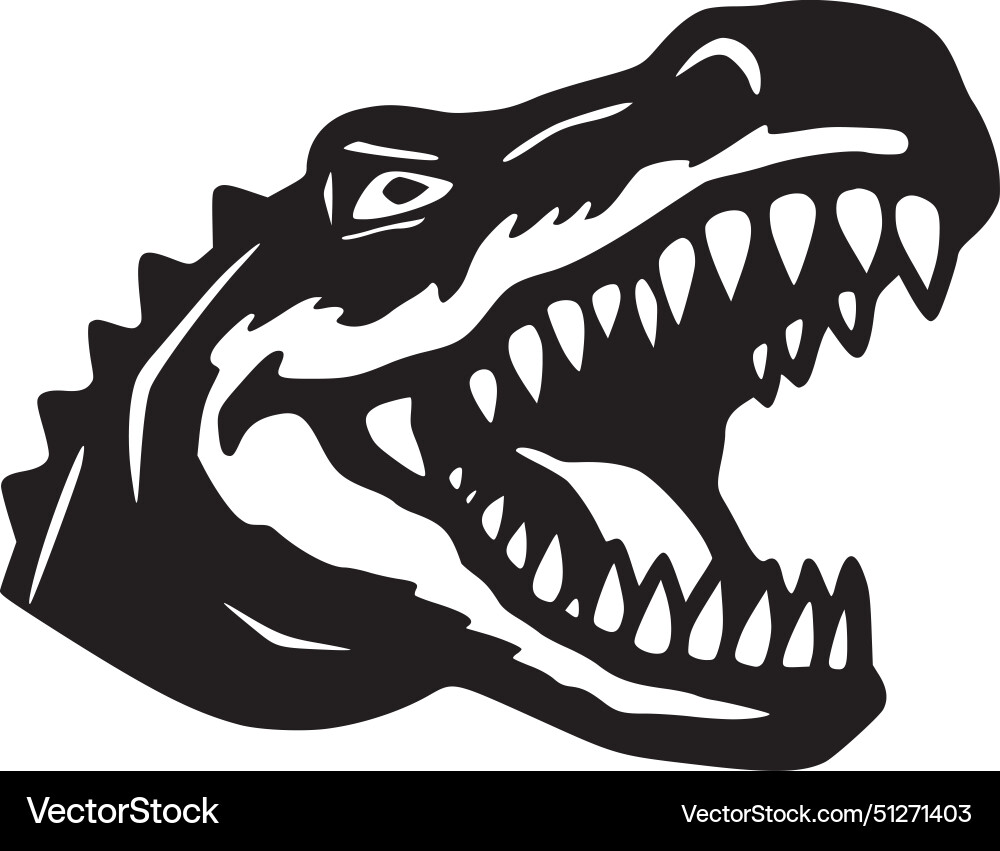 Alligator - black and white isolated icon Vector Image
