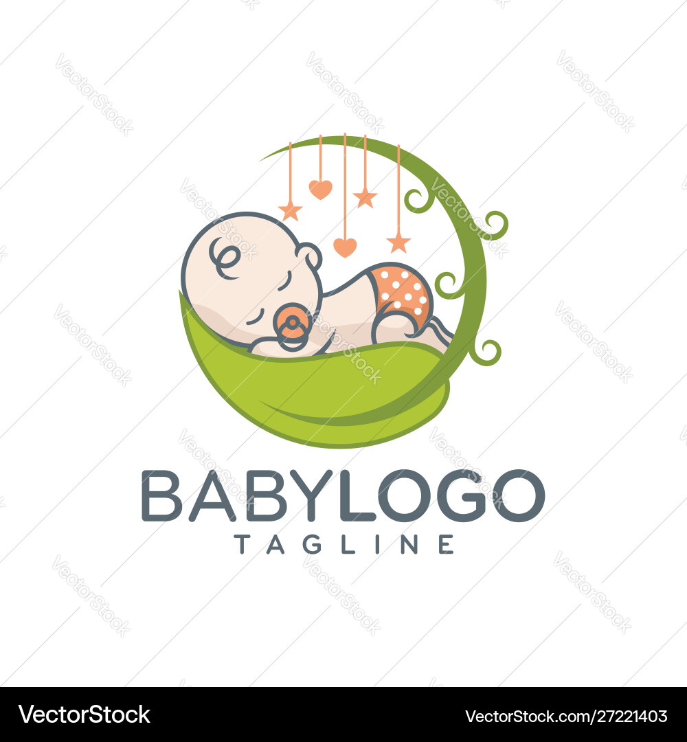 Baby logo design stock Royalty Free Vector Image
