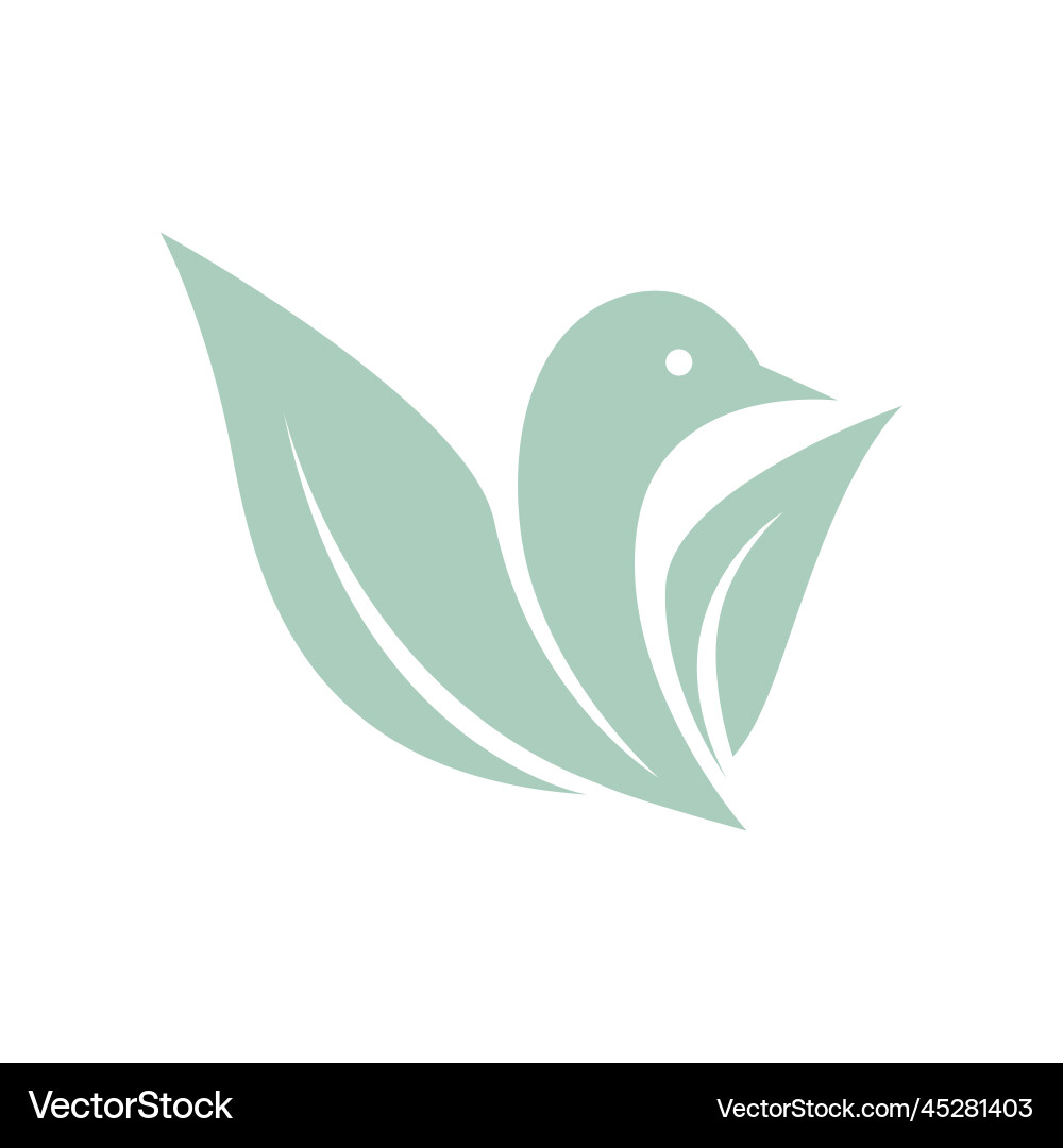 Bird leaves wings icon logo Royalty Free Vector Image