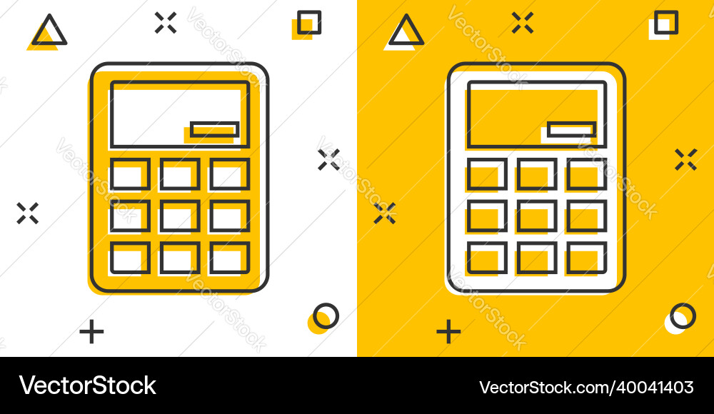 Calculator icon in comic style calculate cartoon Vector Image