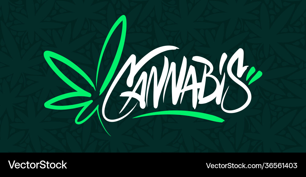 Cannabis Graffiti Art Royalty Free Vector Image
