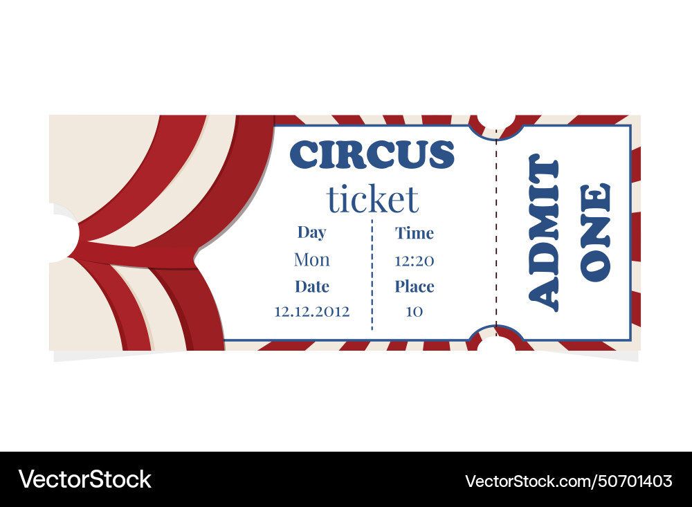 Circus ticket template in retro style Royalty Free Vector