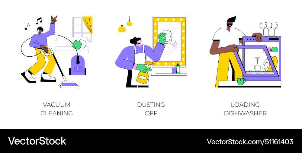 Cleaning day isolated cartoon Royalty Free Vector Image