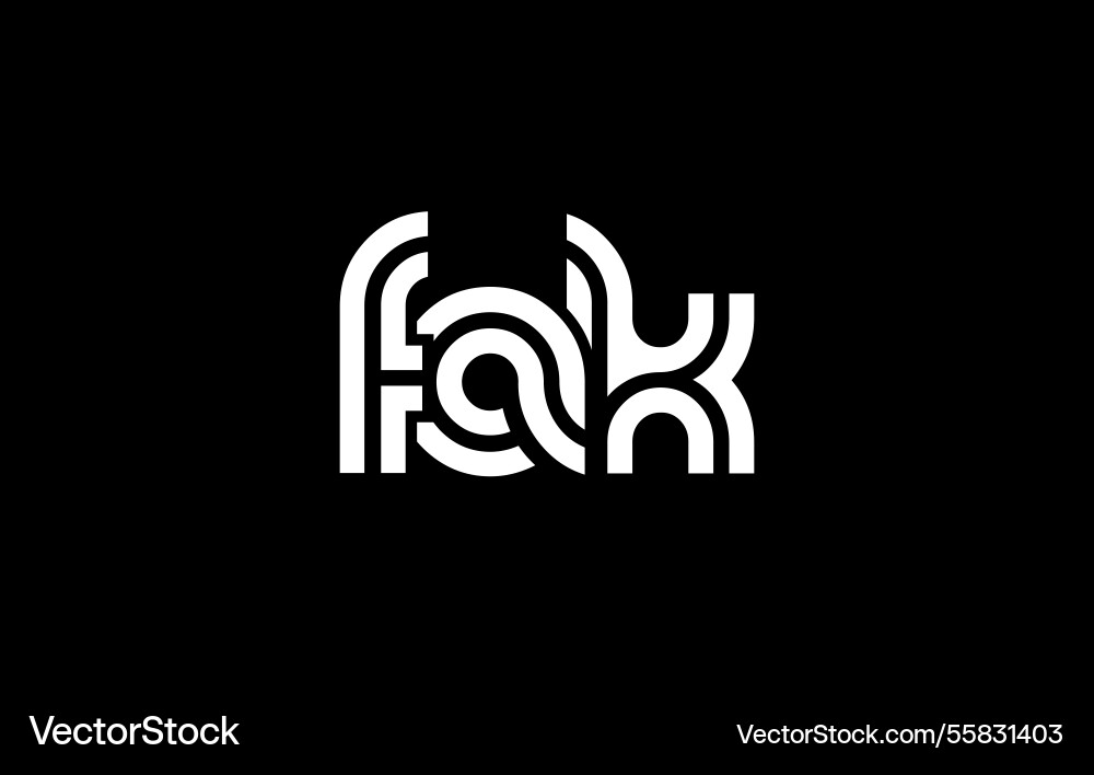 Fak creative unique modern letter logo design Vector Image