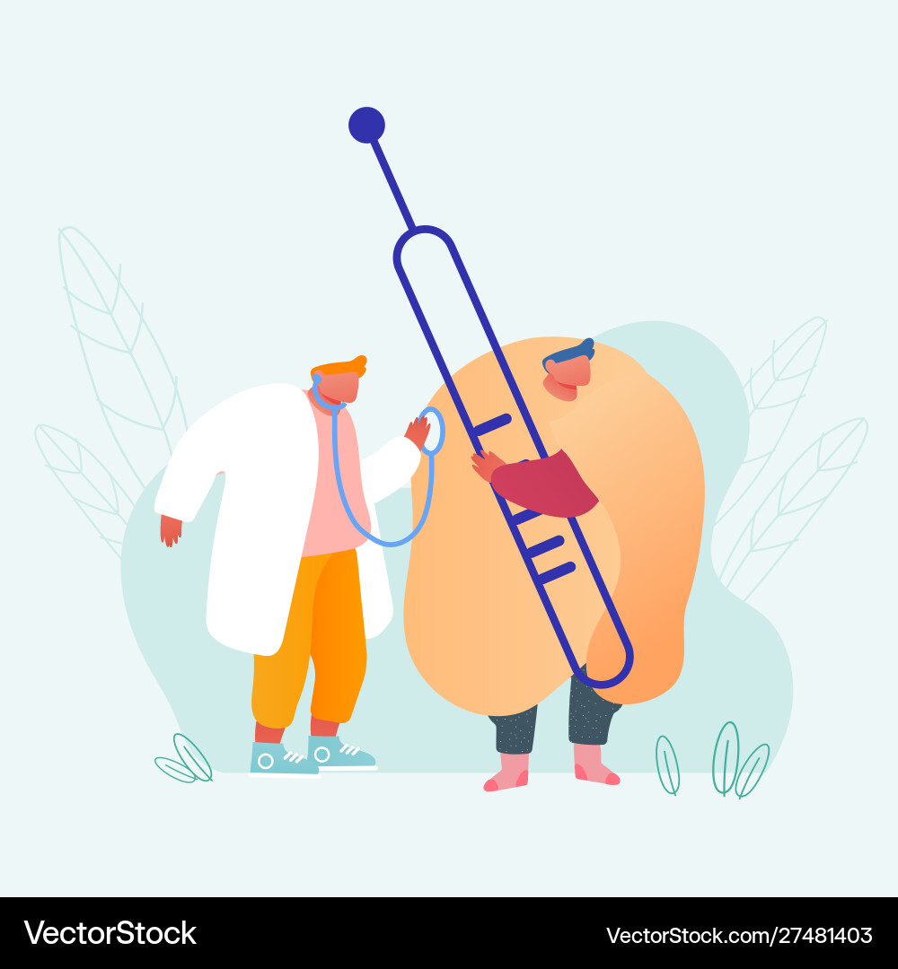 Sick man character concept banner with flu Vector Image