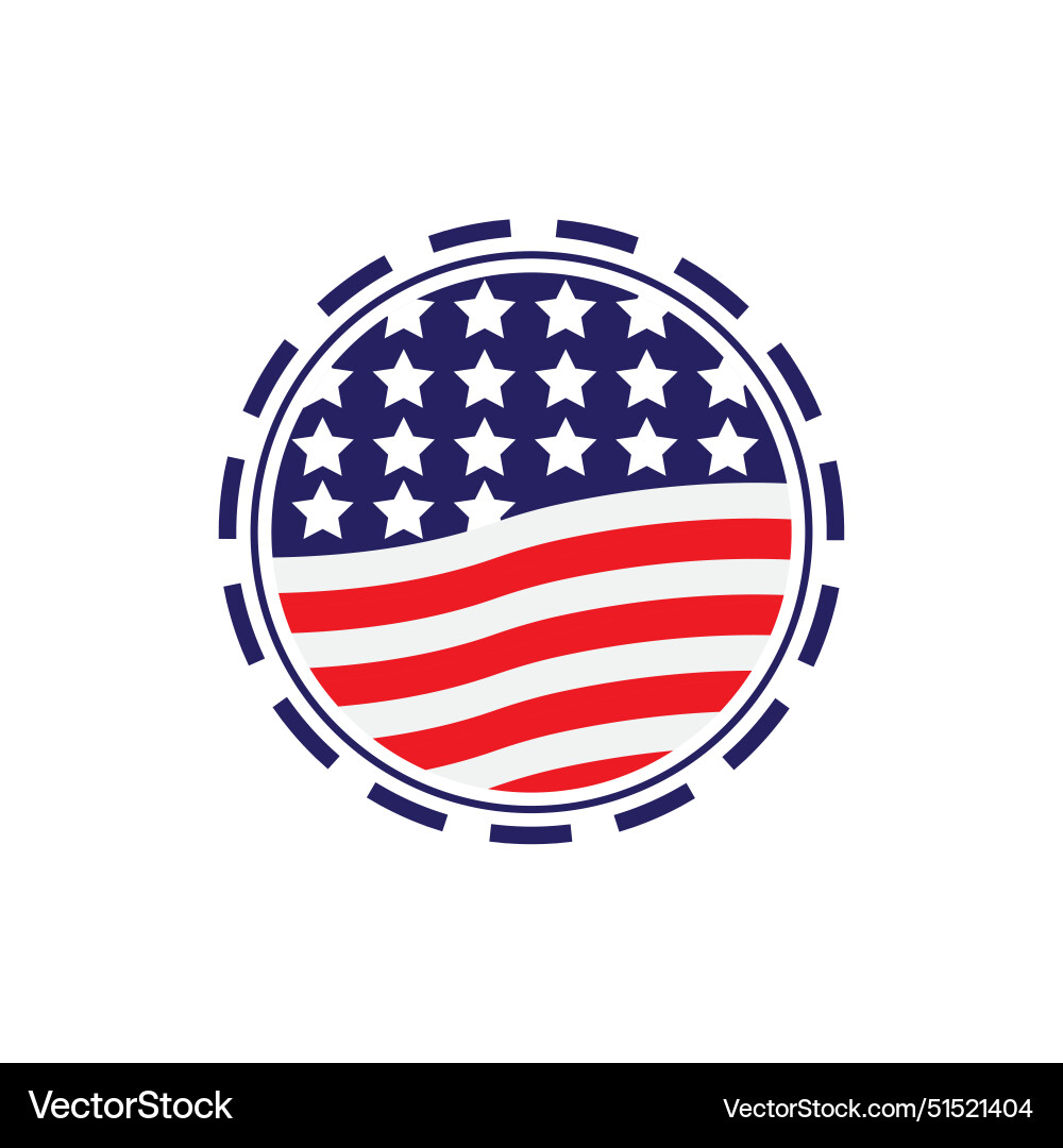 American flag icon Royalty Free Vector Image - VectorStock