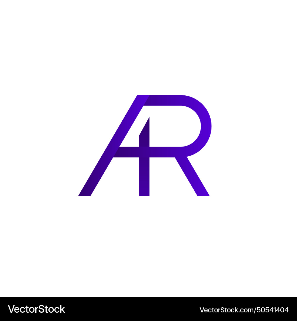 Ar letters logo design monogram on white Vector Image