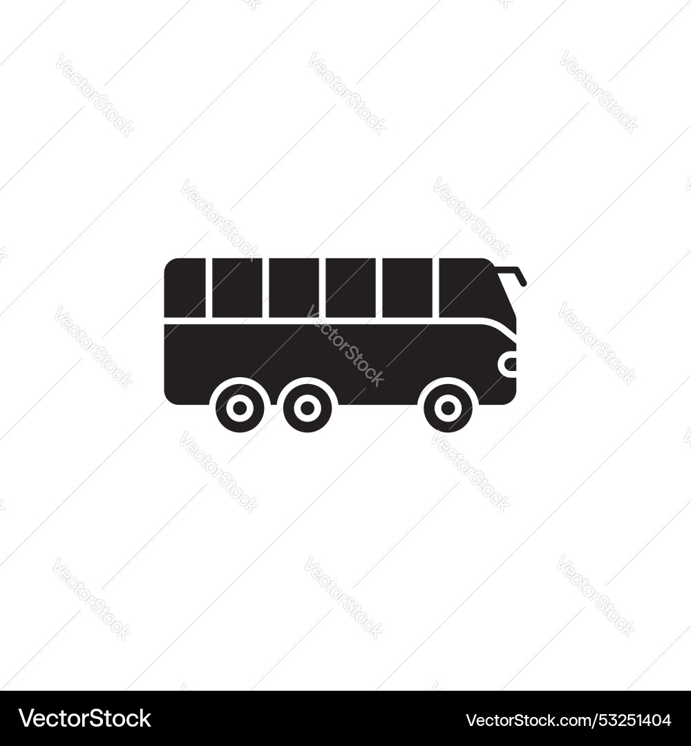 Bus coach icon set shuttle side symbol Royalty Free Vector