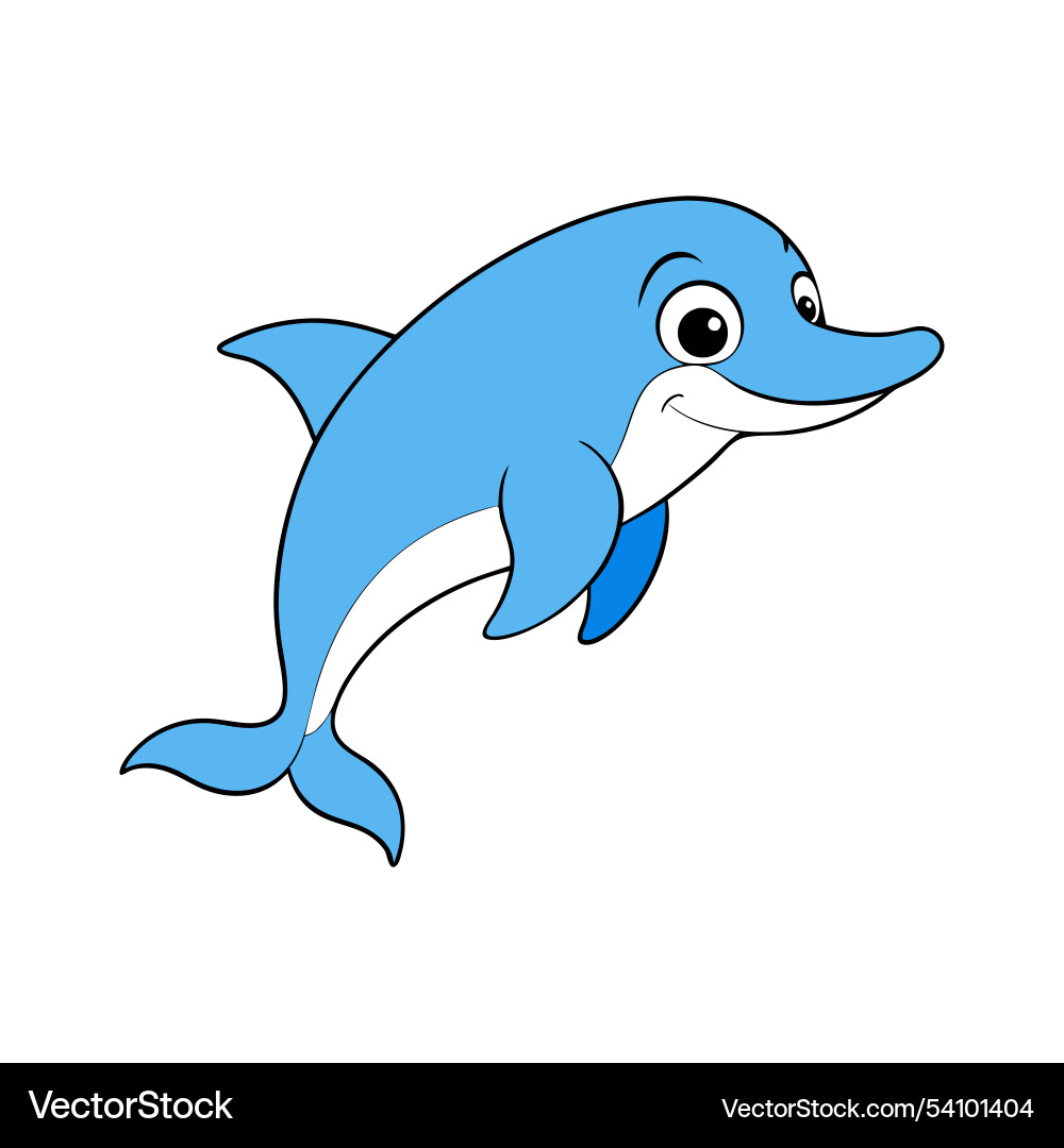 Cartoon dolphin Royalty Free Vector Image - VectorStock