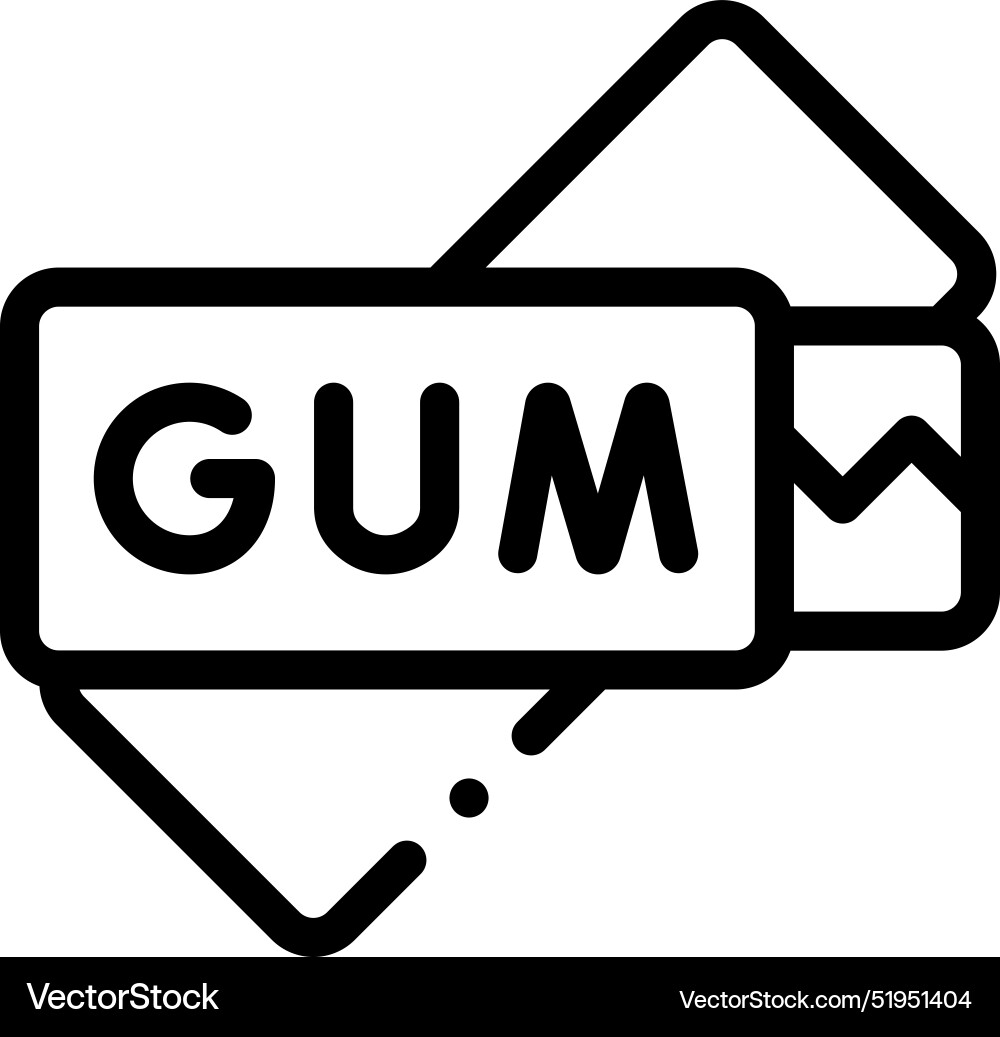 Chewing gum icon thin linear style design Vector Image