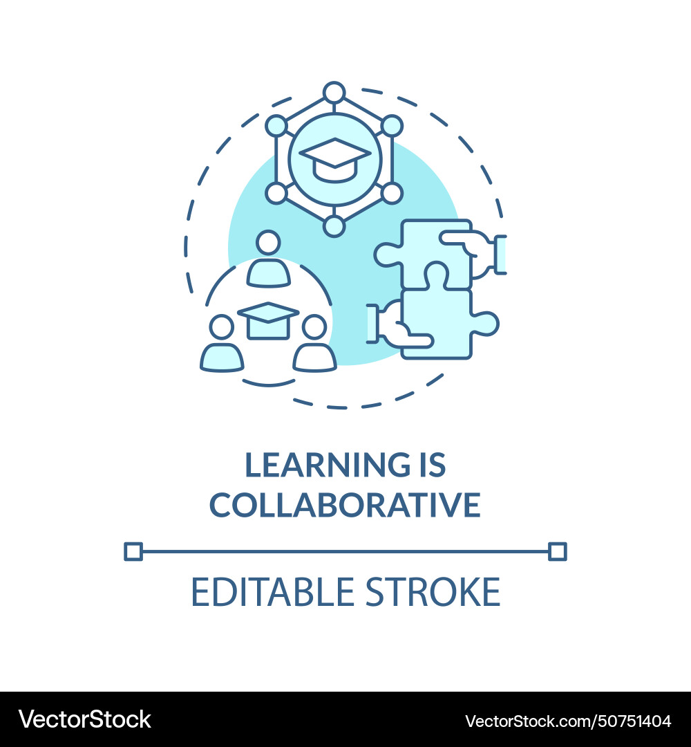 Collaborative learning soft blue concept icon Vector Image